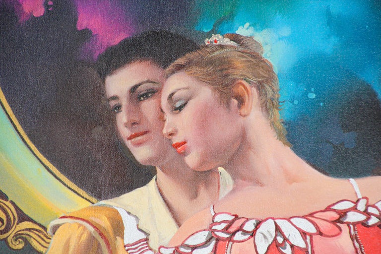 Classical Ballet Dancers Oil Painting on Canvas For Sale at 1stDibs