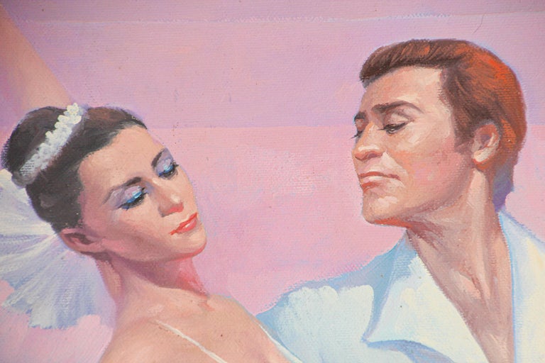 Classical Ballet Dancers Large Oil Painting on Canvas For Sale at 1stDibs