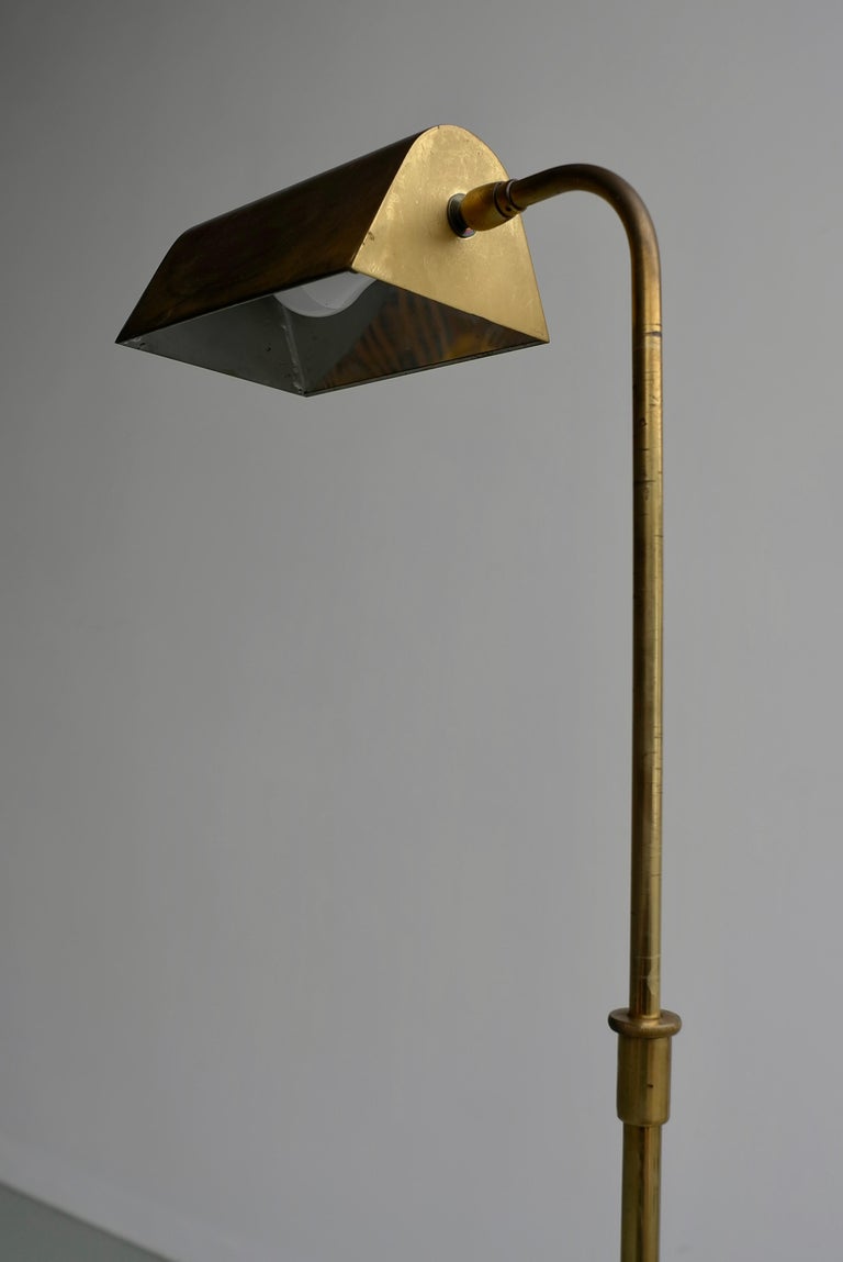 Classical Brass Adjustable Library Reading Floor Lamp, 1960s at 1stDibs ...