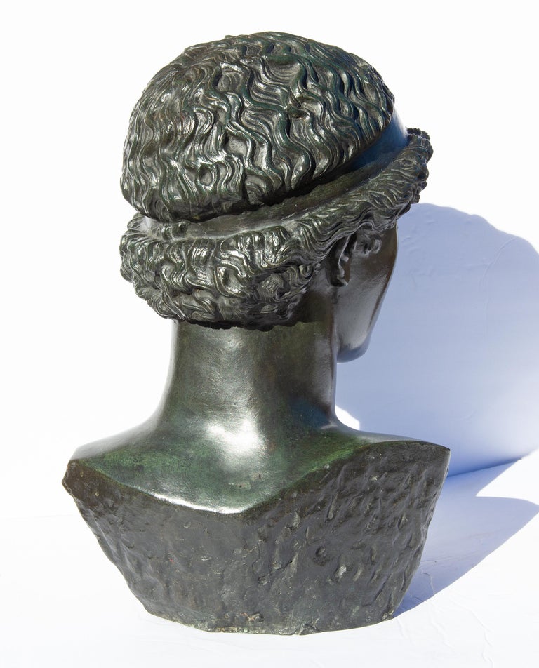 Classical Bronze Bust of Young Greek or Roman Man Life Size For Sale at ...