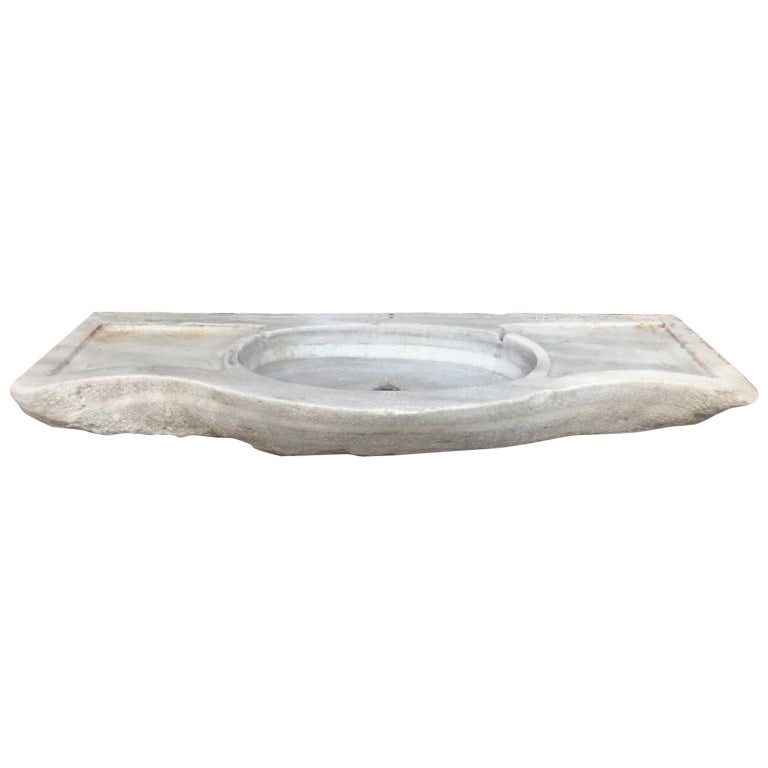 Classical Carved Marble Stone Sink Basin For Sale at 1stDibs