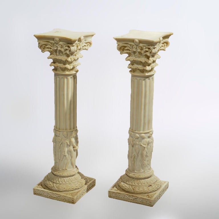 Classical Composition Figural Greek Corinthian Column Pedestals, 20th C ...