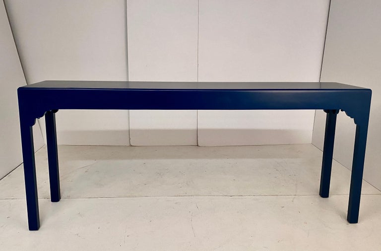 Classical Console Table in Blue Lacquer at 1stDibs