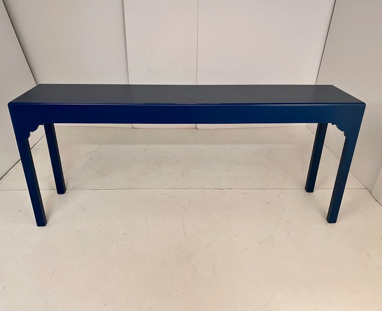 Classical Console Table in Blue Lacquer at 1stDibs
