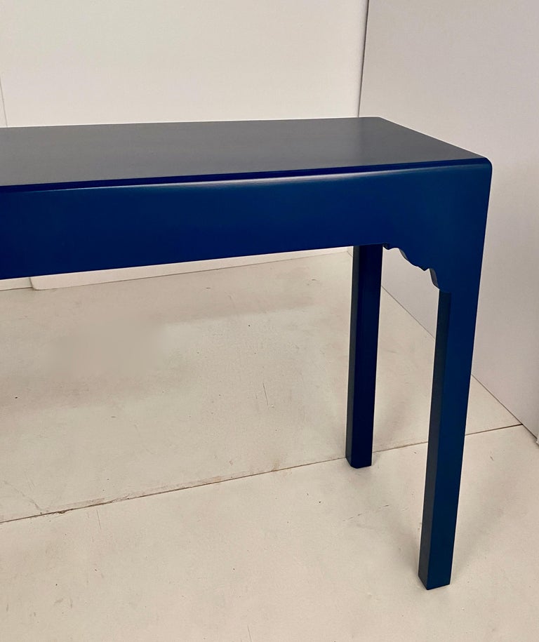 Classical Console Table in Blue Lacquer at 1stDibs