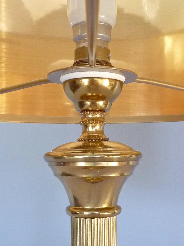 Classical French Maison Jansen Table Lamp Marble Gunmetal Brass, 1950s ...