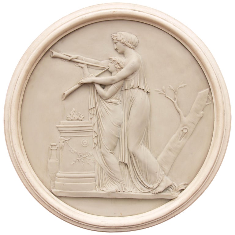 Classical Greek Architectural Roundel Sculpture For Sale at 1stDibs