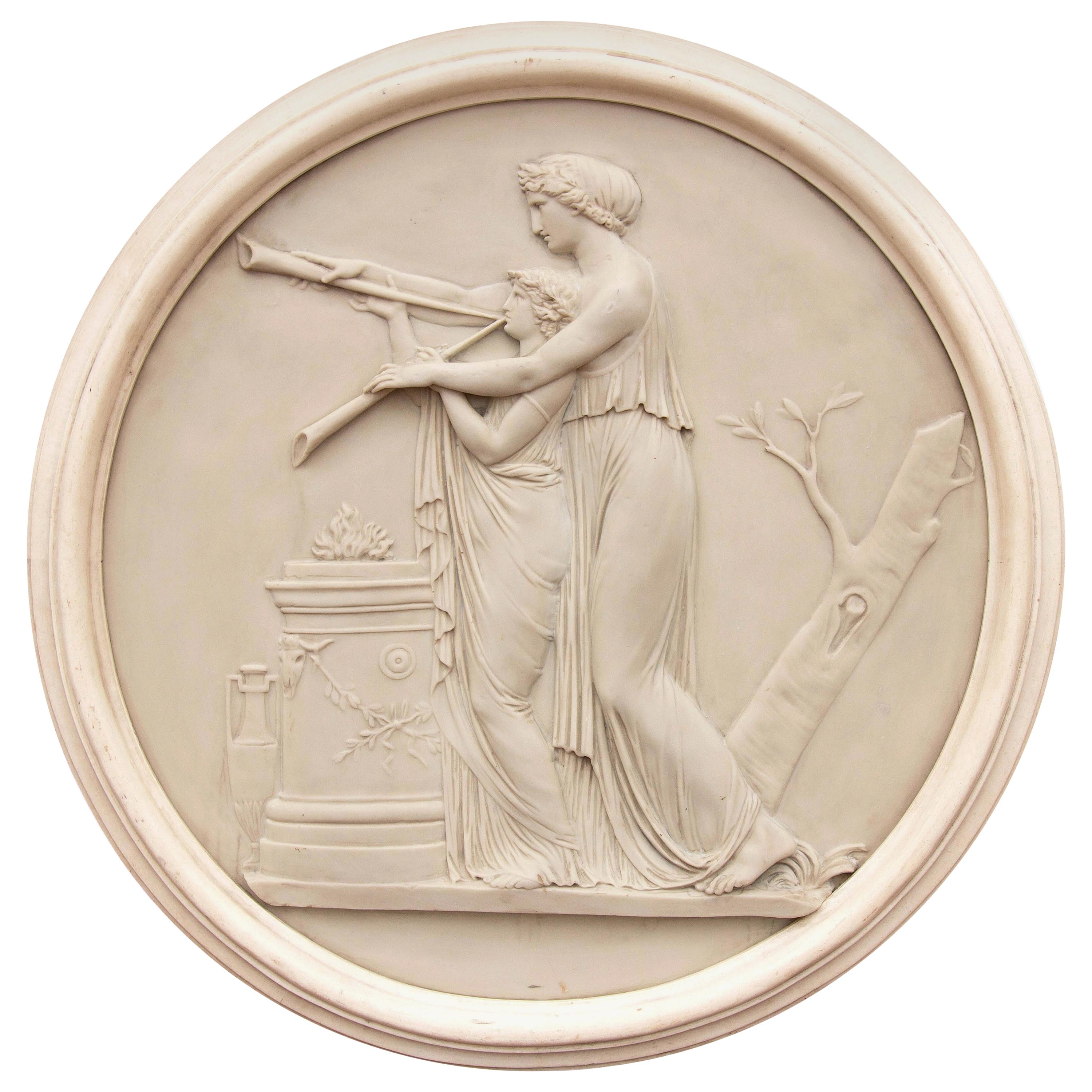 Classical Greek Architectural Roundel Sculpture For Sale at 1stDibs
