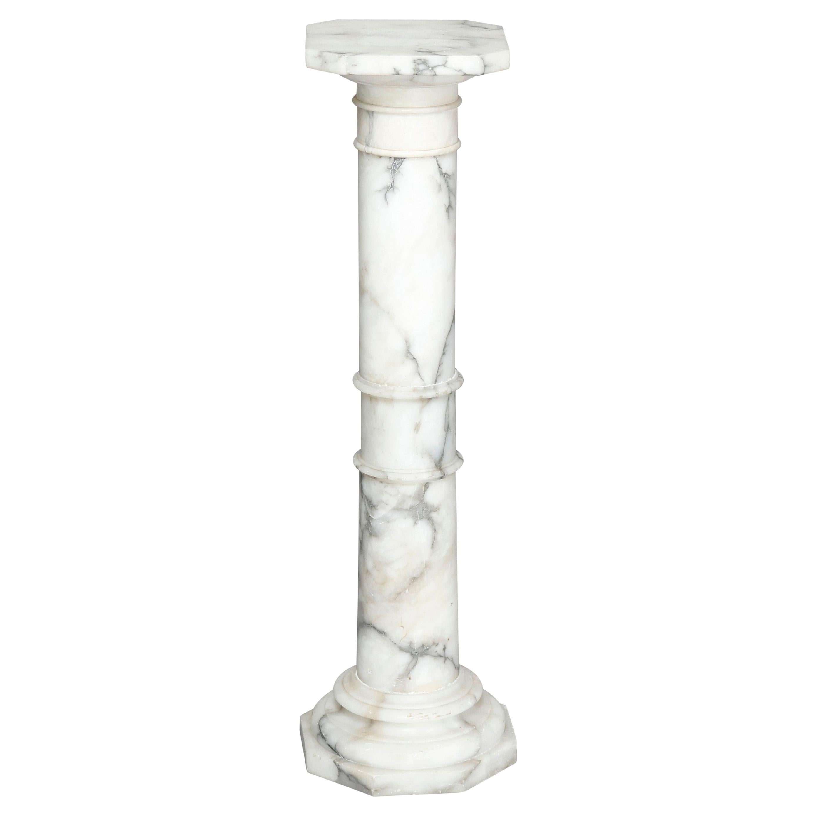 Classical Italian Carved Marble Doric Column Sculpture Display Pedestal ...
