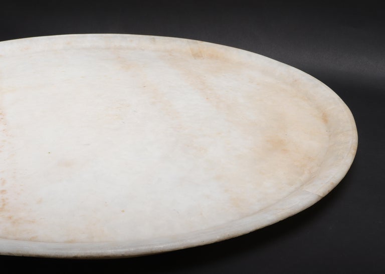 Classical Large Round White Marble Serving Tray at 1stDibs