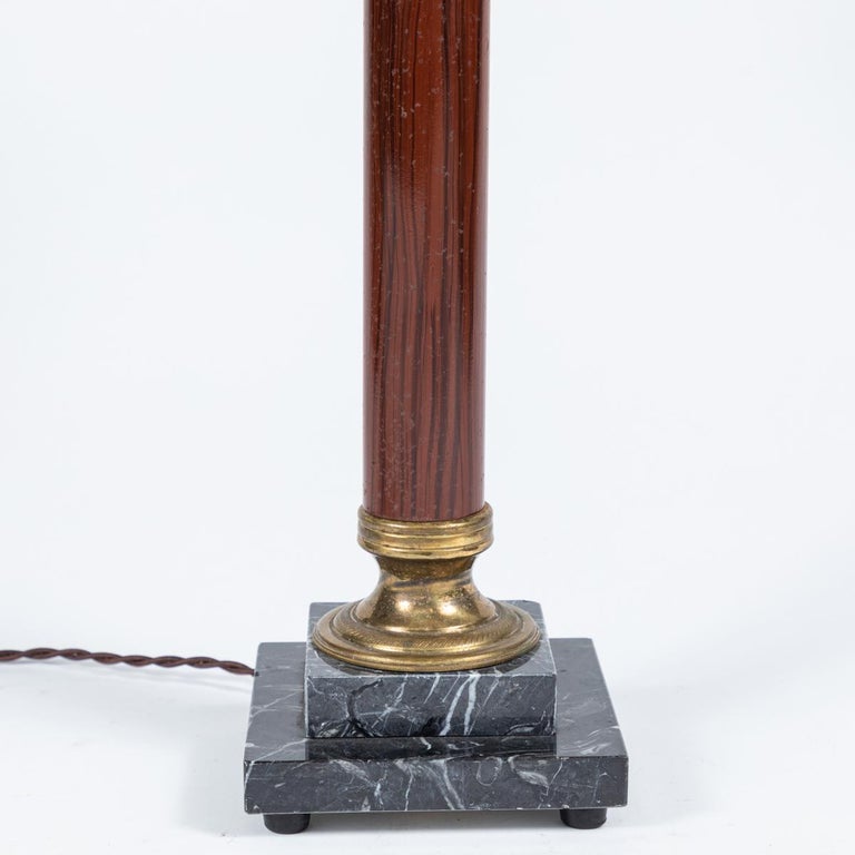 Classical Marble Column and Tole Lamp Base with Custom Shade For Sale ...