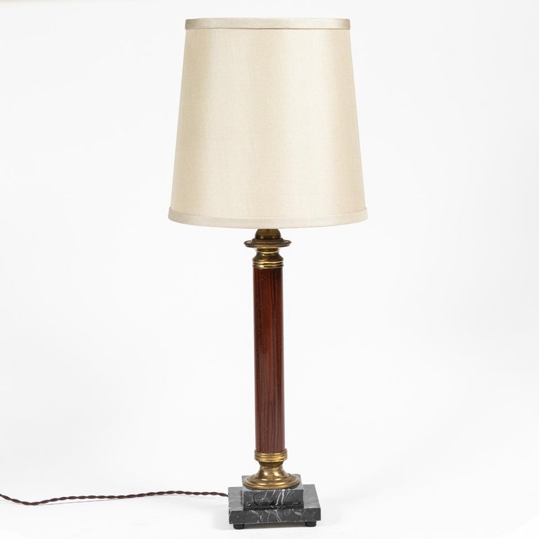 Classical Marble Column and Tole Lamp Base with Custom Shade For Sale ...