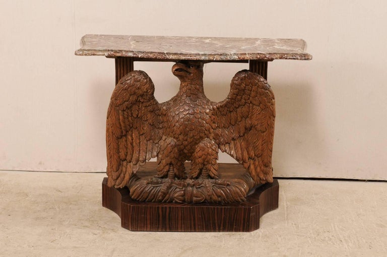 Classical Period American Carved Eagle Console Table w/ Marble Top ...