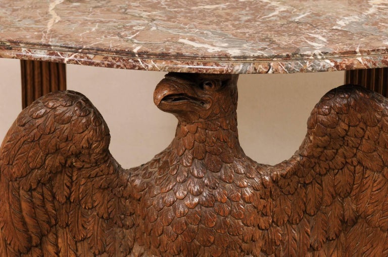 Classical Period American Carved Eagle Console Table w/ Marble Top ...