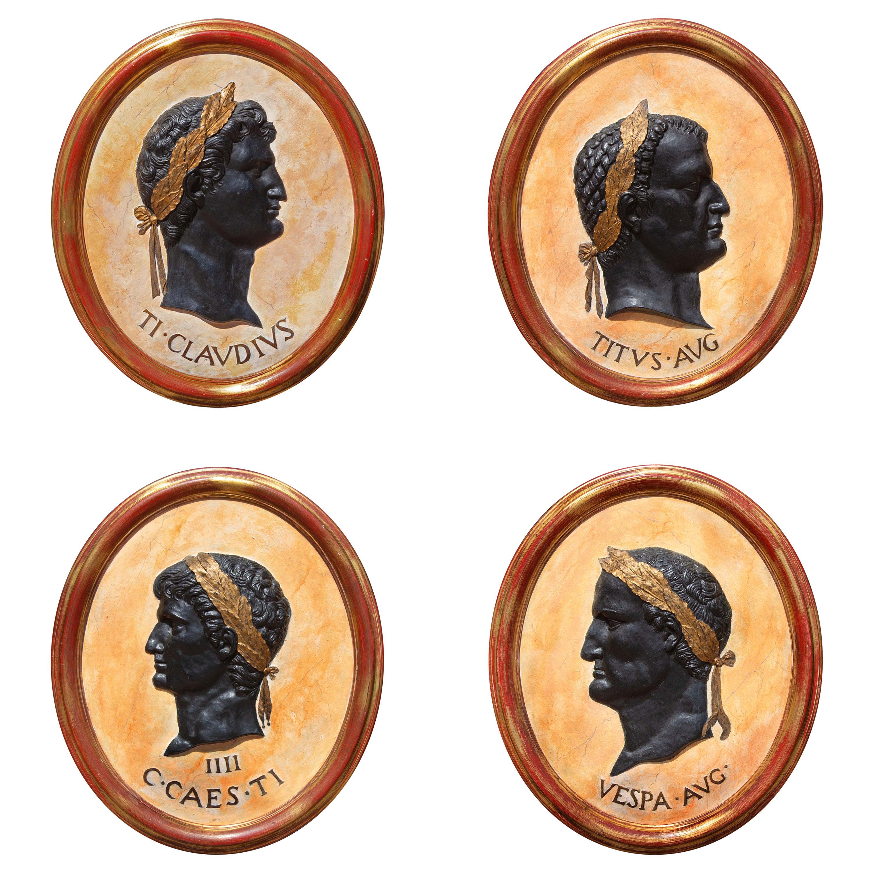 Classical Plaques of Roman Emperors Set of Four at 1stDibs