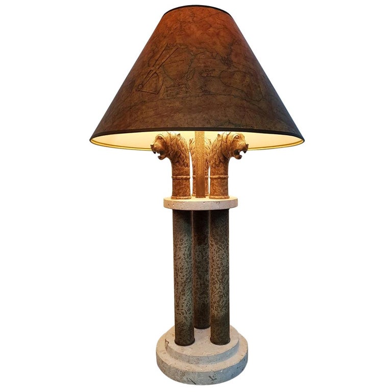 Classical Roman and Egyptian Style Table Lamp For Sale at 1stDibs