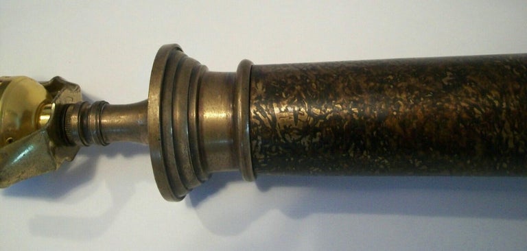 Classical Style Bronze Tapered Column Lamp, Granite Finish, USA, 20th ...