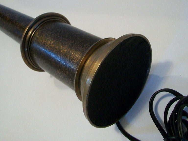 Classical Style Bronze Tapered Column Lamp, Granite Finish, USA, 20th ...