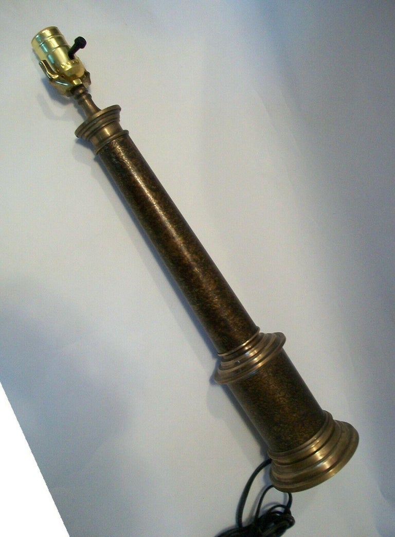 Classical Style Bronze Tapered Column Lamp, Granite Finish, USA, 20th ...