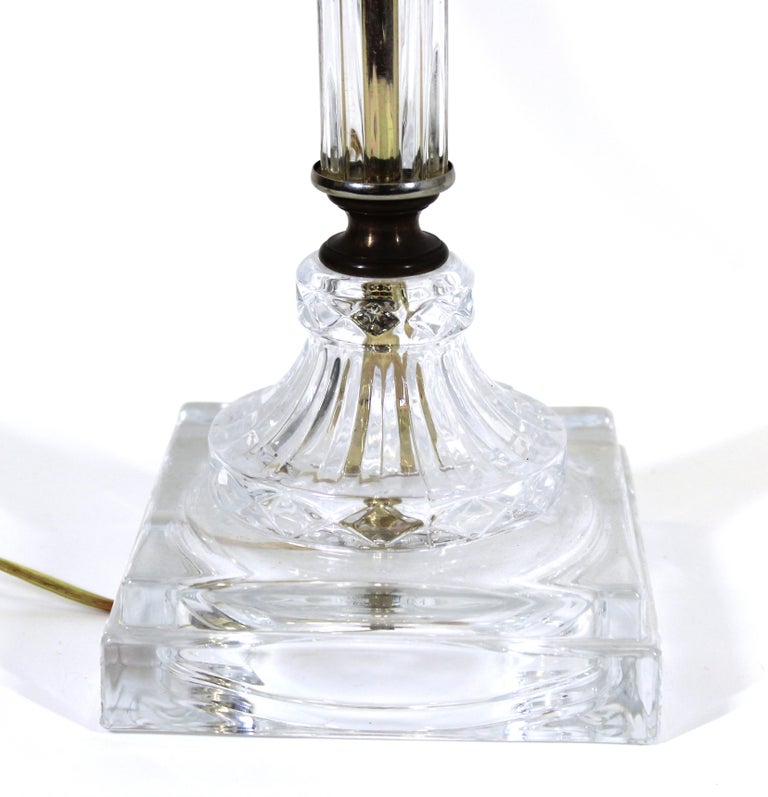 Classical Style Crystal Stem and Base Table Lamps For Sale at 1stDibs