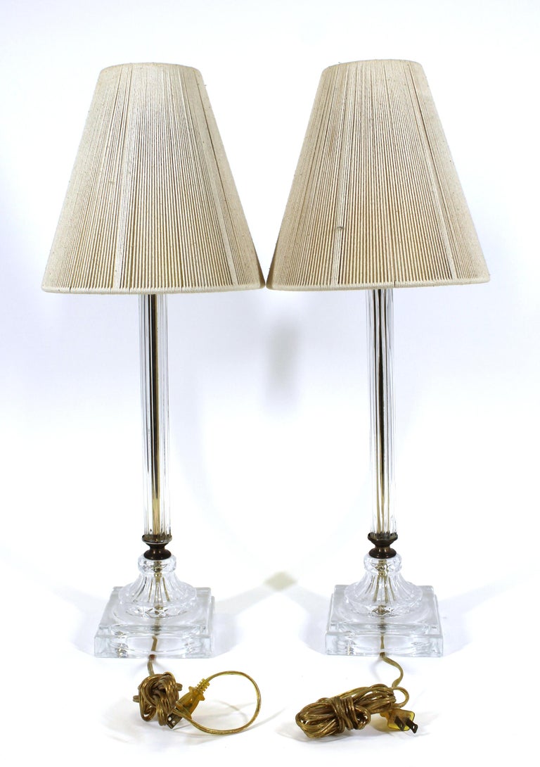 Classical Style Crystal Stem and Base Table Lamps For Sale at 1stDibs