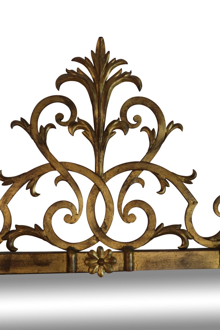 Classical Style Gold Metal Mirror with Rosette Decoration Scrolled ...