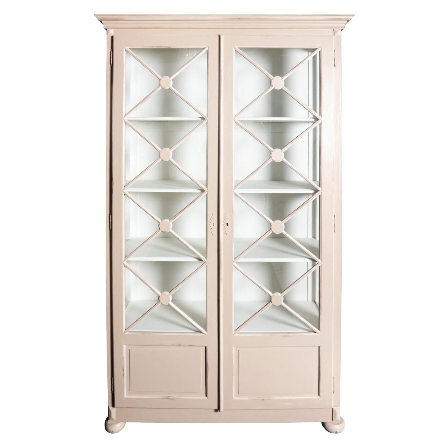 Classical White Painted Bookcase, circa 1980s at 1stDibs