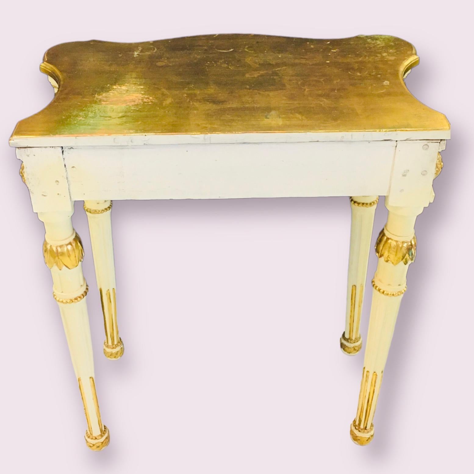 Classicist Console Table with Gilded Lion Heads For Sale at 1stDibs