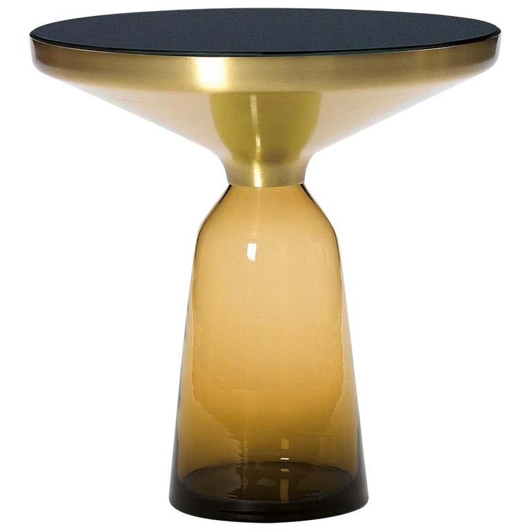 ClassiCon Bell Side Table in Brass and Amber Designed by Sebastian ...