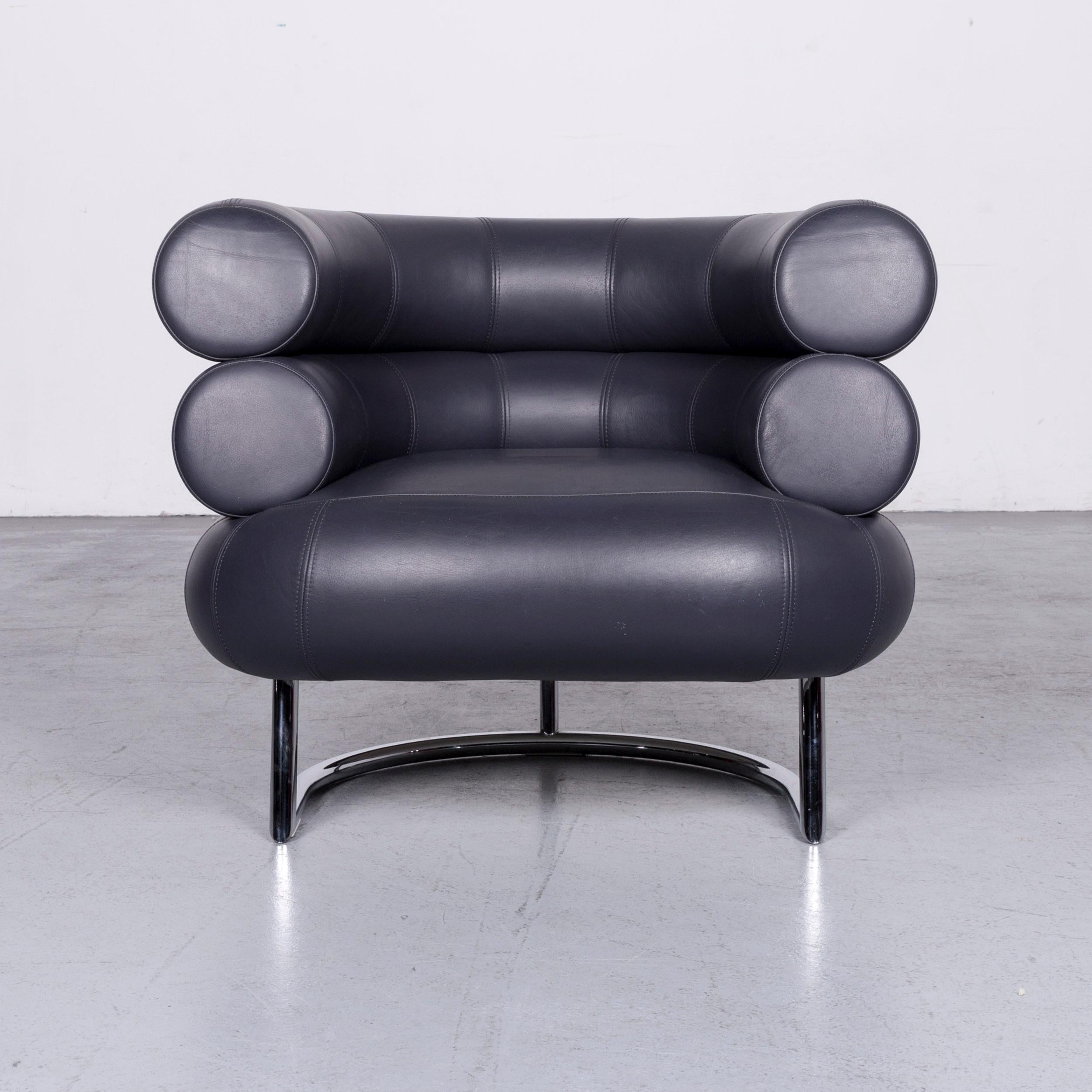 ClassiCon Bibendum Chair Designer Leather Armchair Blue Dark Blue ...