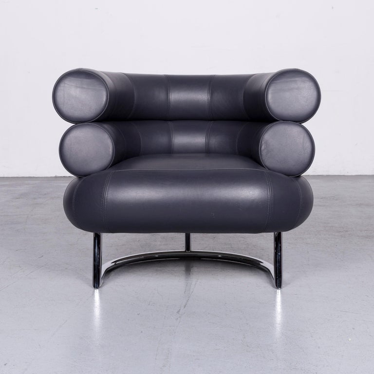 ClassiCon Bibendum Chair Designer Leather Armchair Blue Dark Blue ...
