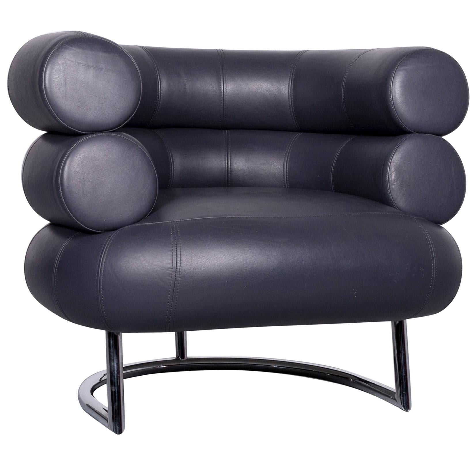 ClassiCon Bibendum Chair Designer Leather Armchair Blue Dark Blue ...