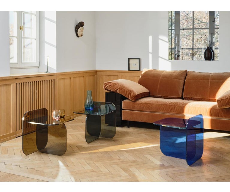 ClassiCon Sol Royal Blue Glass Side Table Designed by Ortega and ...