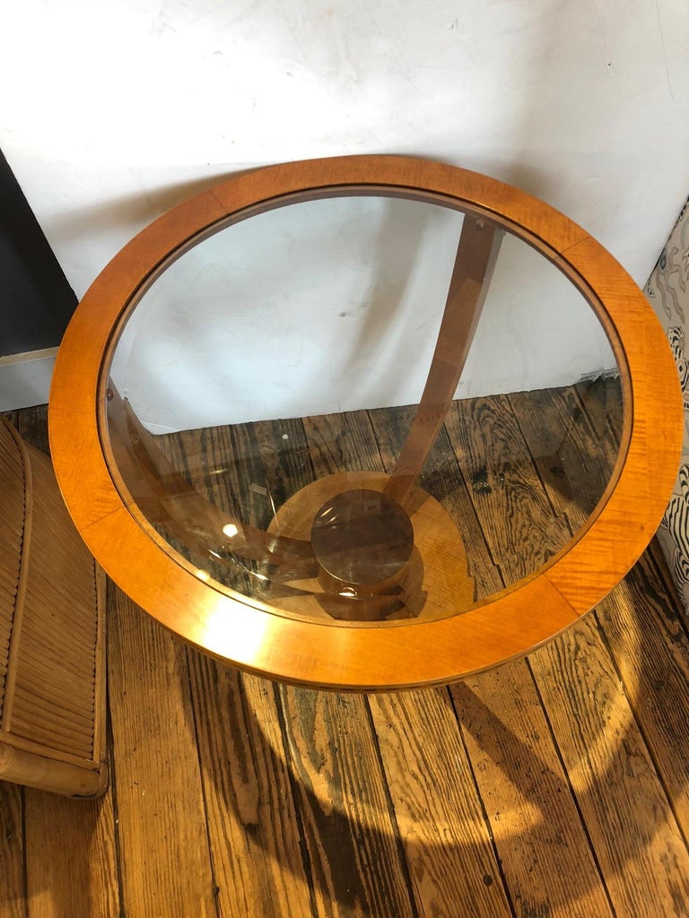 Classy Art Deco Style Round Side or End Table For Sale at 1stDibs