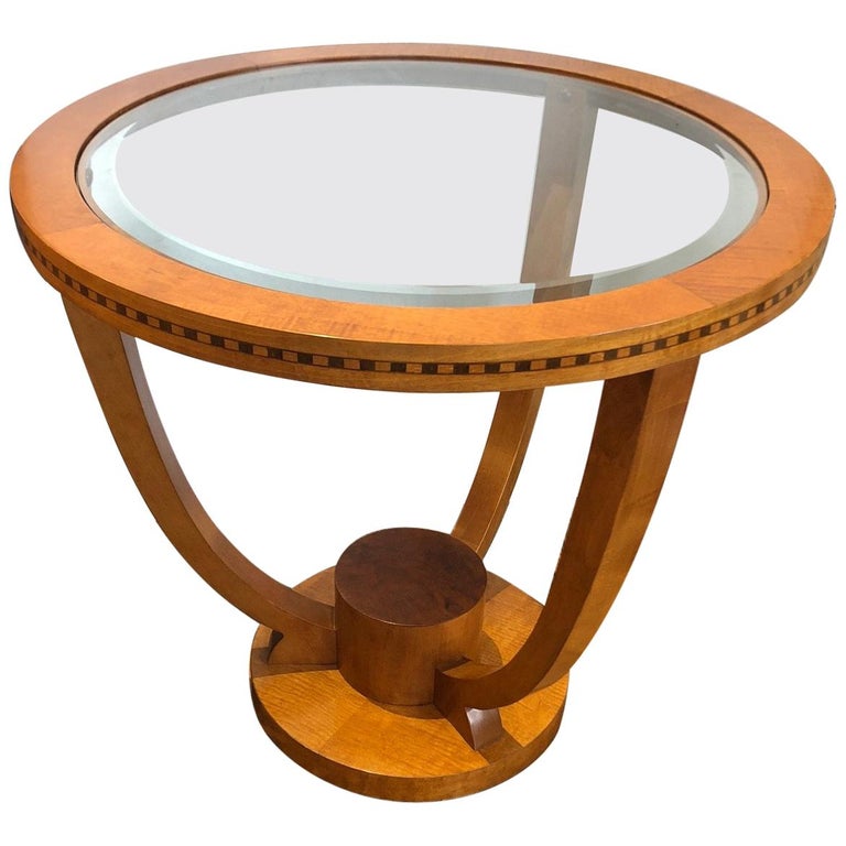 Classy Art Deco Style Round Side or End Table For Sale at 1stDibs