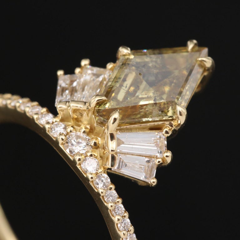 Customizable Art Deco Style Diamond Engagement Ring, Unique Diamonds ...