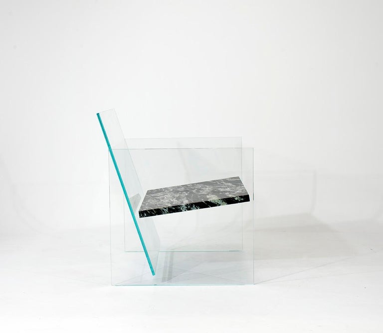 Claste How Fragile This Love-Thin Chair in Glass with Belvedere Black ...