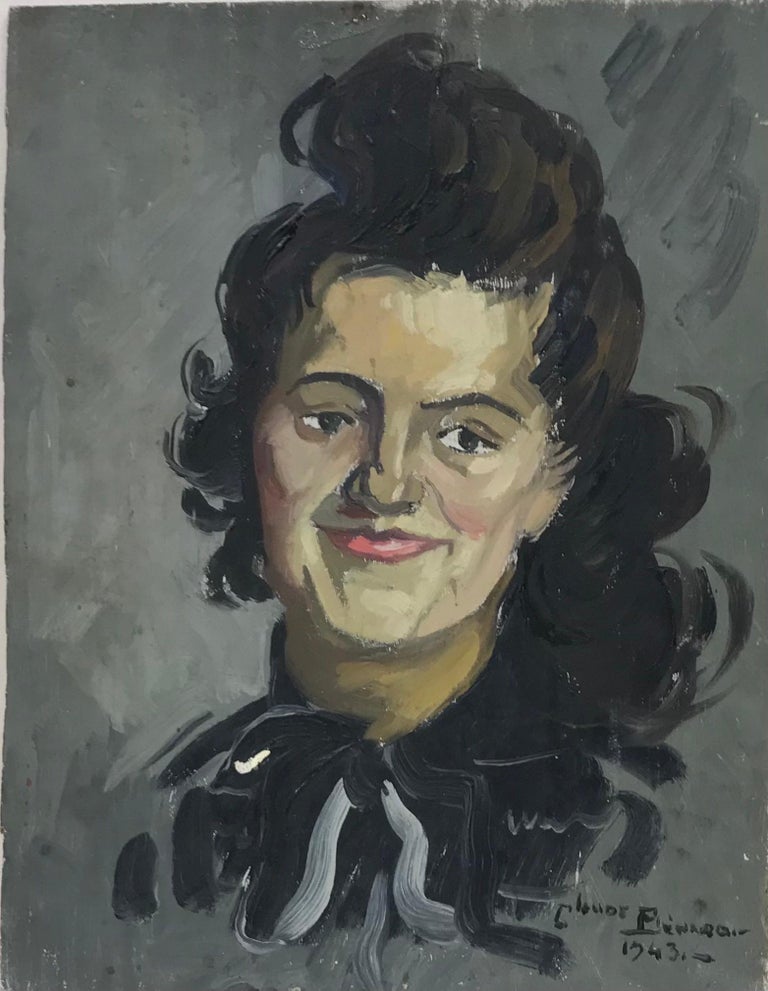 Claude Benard - 19400''s French Impressionist Signed Oil Portrait of ...