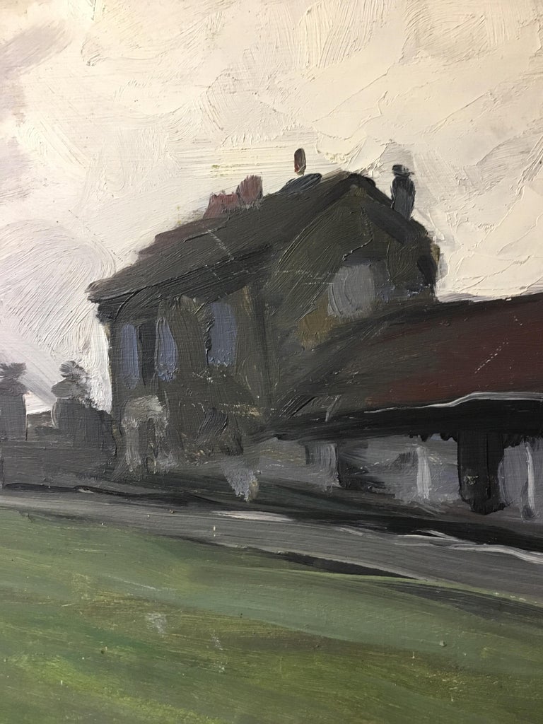 Claude Benard - Brooding Farmhouse, Impressionist Landscape, Signed Oil ...