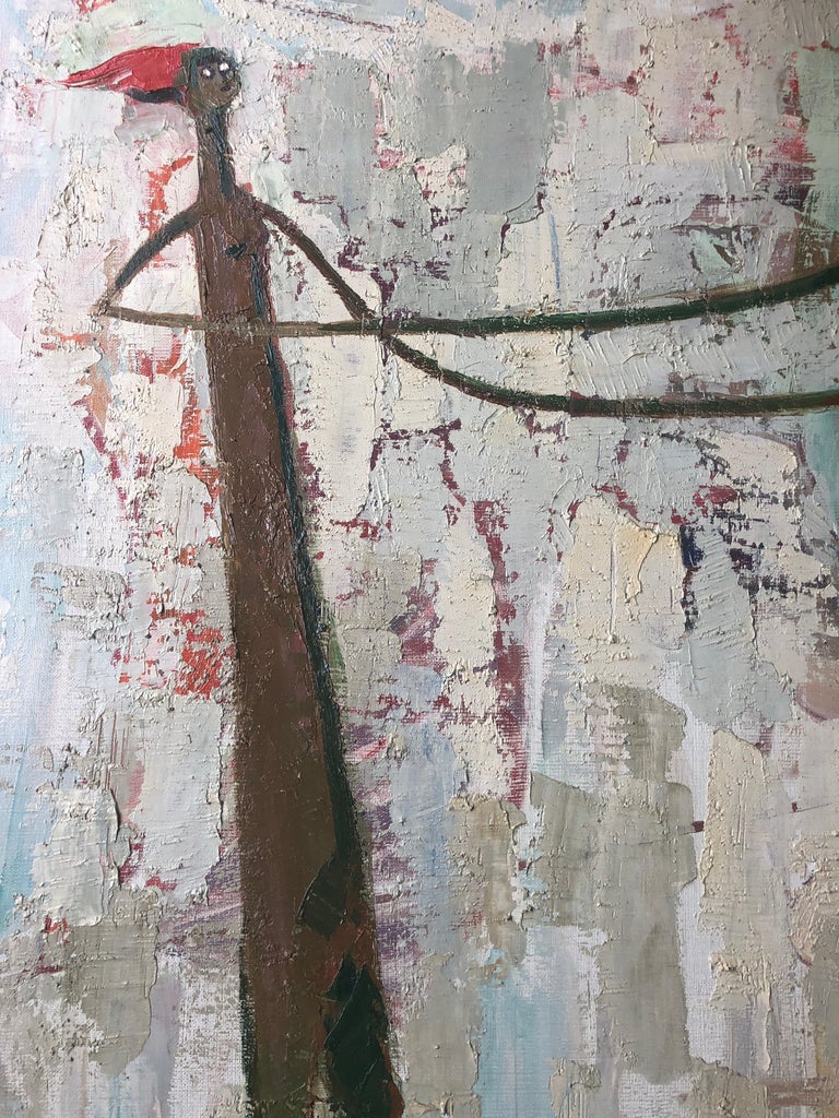 Claude Benard - Ronde, Figurative Surrealist Signed Oil Painting For ...