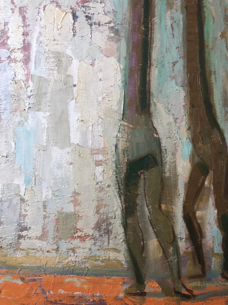 Claude Benard - Ronde, Figurative Surrealist Signed Oil Painting For ...