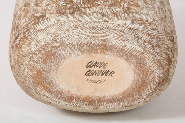 Claude Conover American Incised Beige and Brown Stoneware "Blueb" Vase ...