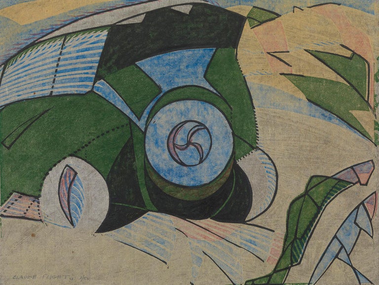 Claude Flight - Paris Omnibus - 20th Century, Linocut, Print by Claude ...