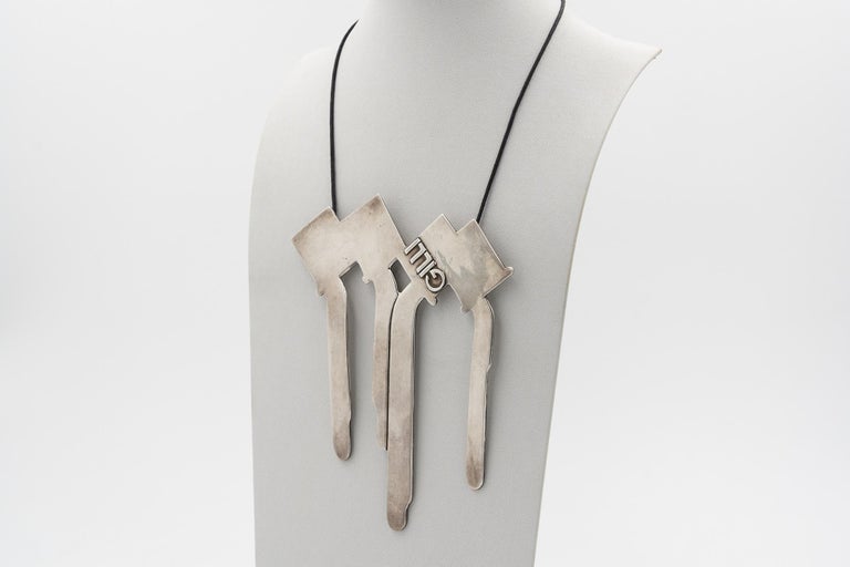 Claude Gilli, Artist Jewellery, Silver Pendant For Sale at 1stDibs