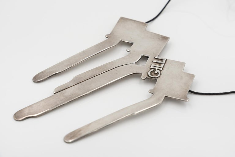 Claude Gilli, Artist Jewellery, Silver Pendant For Sale at 1stDibs