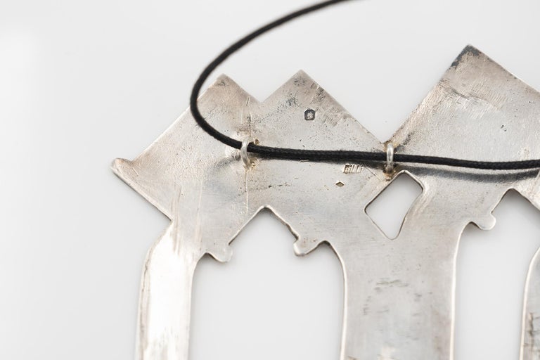 Claude Gilli, Artist Jewellery, Silver Pendant For Sale at 1stDibs