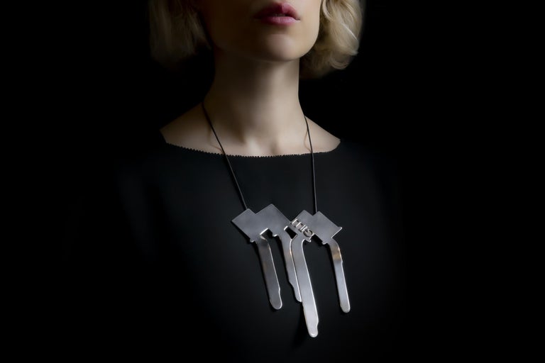 Claude Gilli, Artist Jewellery, Silver Pendant For Sale at 1stDibs