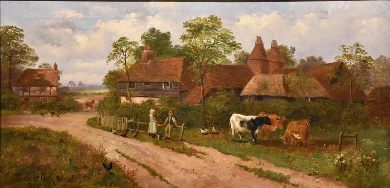 Claude Lorraine - Oil Painting by Claude Lorraine "A Kentish Farmstead ...