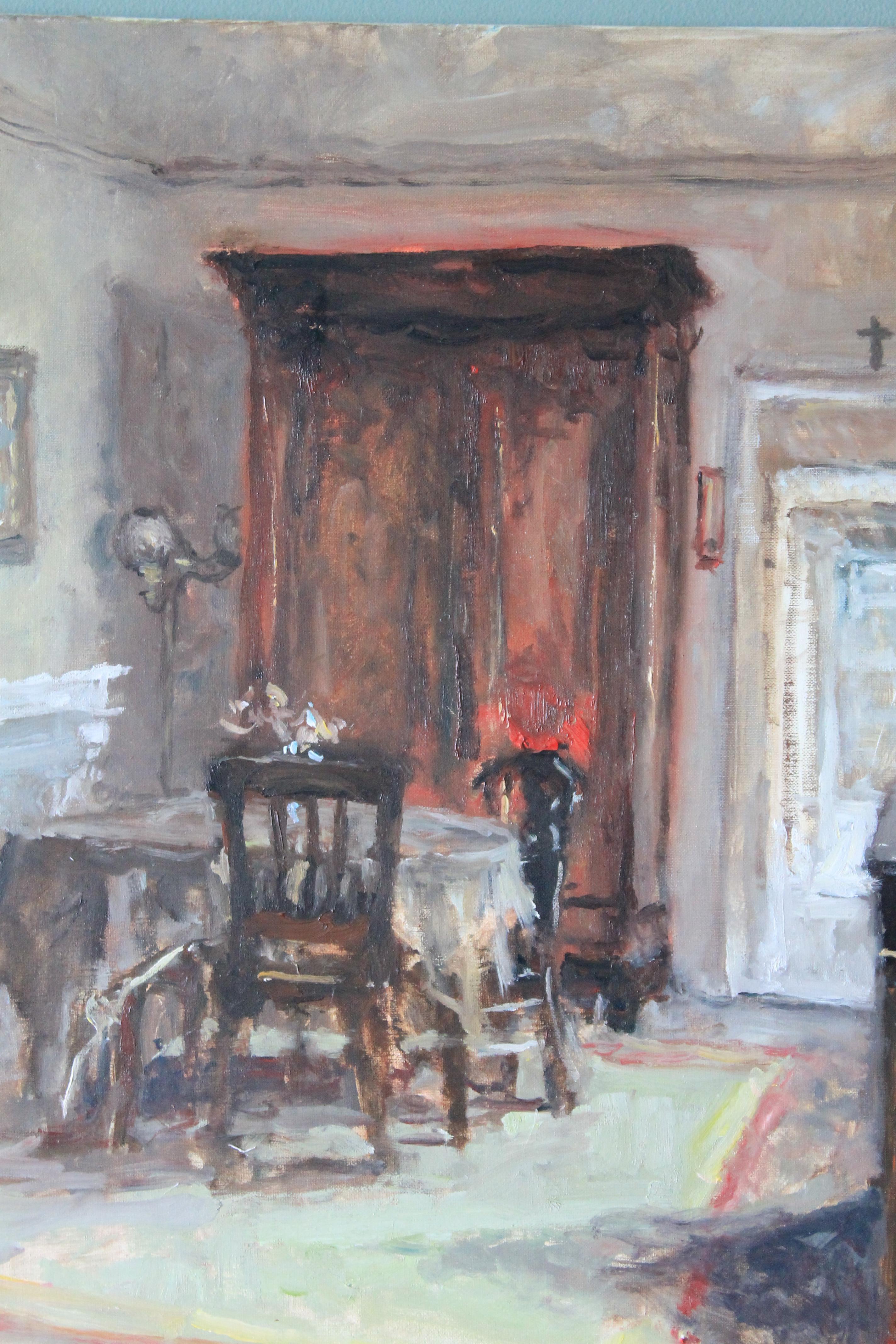 Claude Marin - Vintage impressionist interior scene of a room by Claude ...