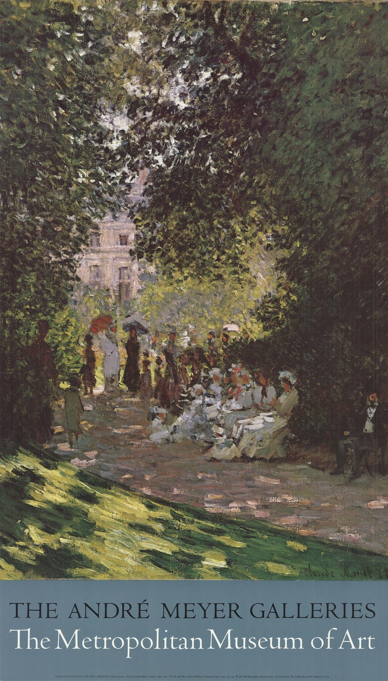 1987 After Claude Monet 'Parisians Enjoying the Parc Monceau ...